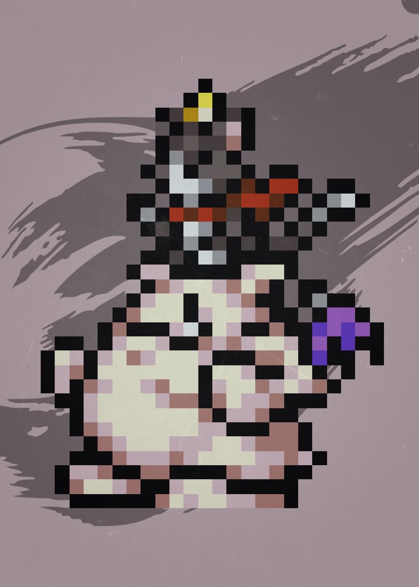 'FF VII Cait Sith Pixel Art' Poster, picture, metal print, paint by Ze ...