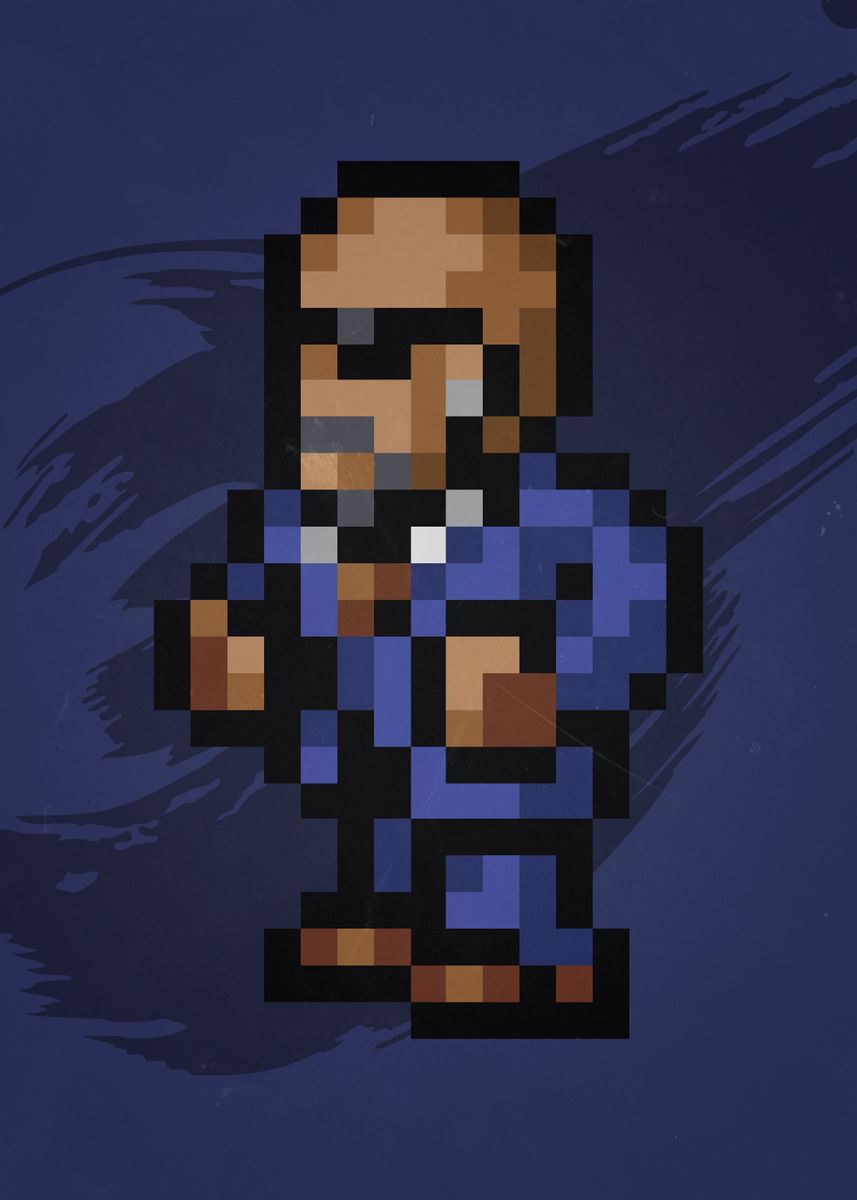 'FF VII Rude Pixel Sprite' Poster, picture, metal print, paint by Ze ...