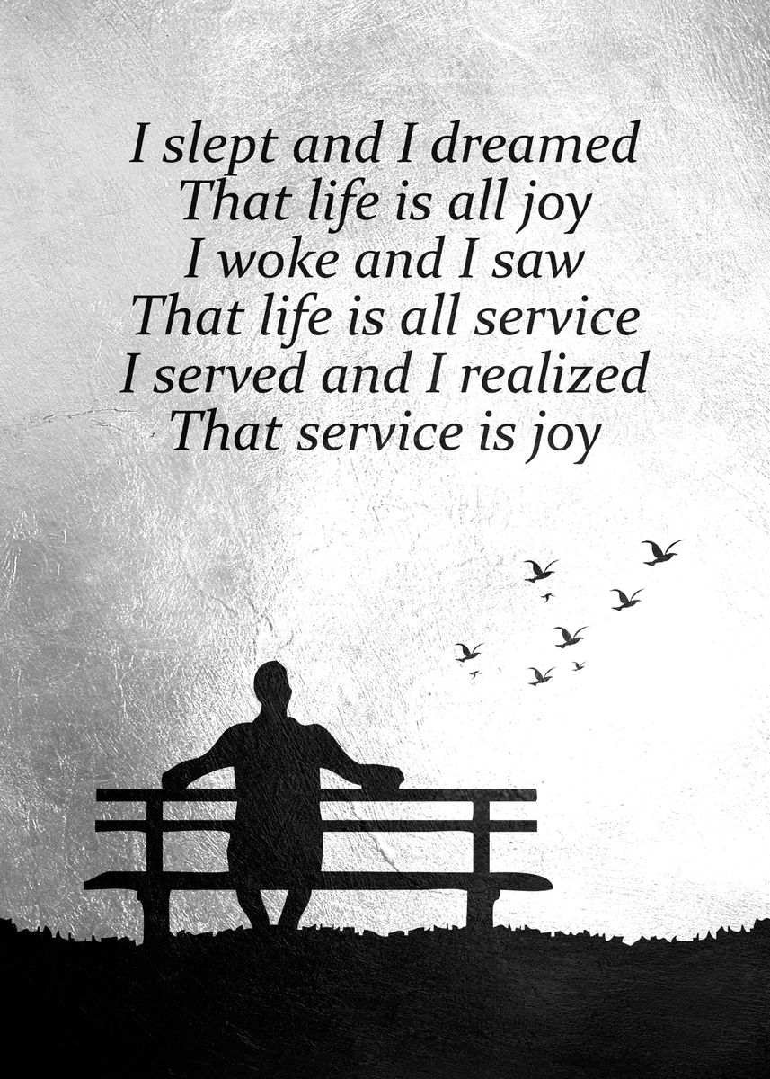 'Service Is Joy' Poster, picture, metal print, paint by ABConcepts ...