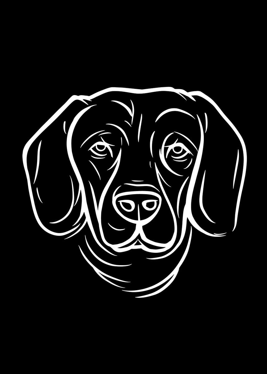 'DOG FACE LINE ART' Poster, picture, metal print, paint by ...