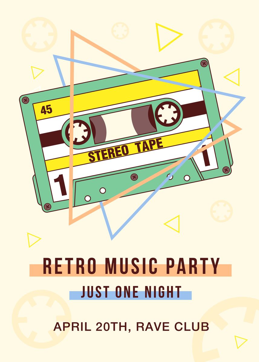 'Retro music party' Poster by CarlosBalistreri Studio | Displate