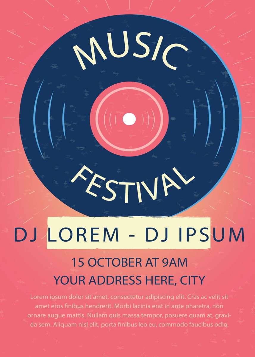 'Retro music poster' Poster, picture, metal print, paint by ...