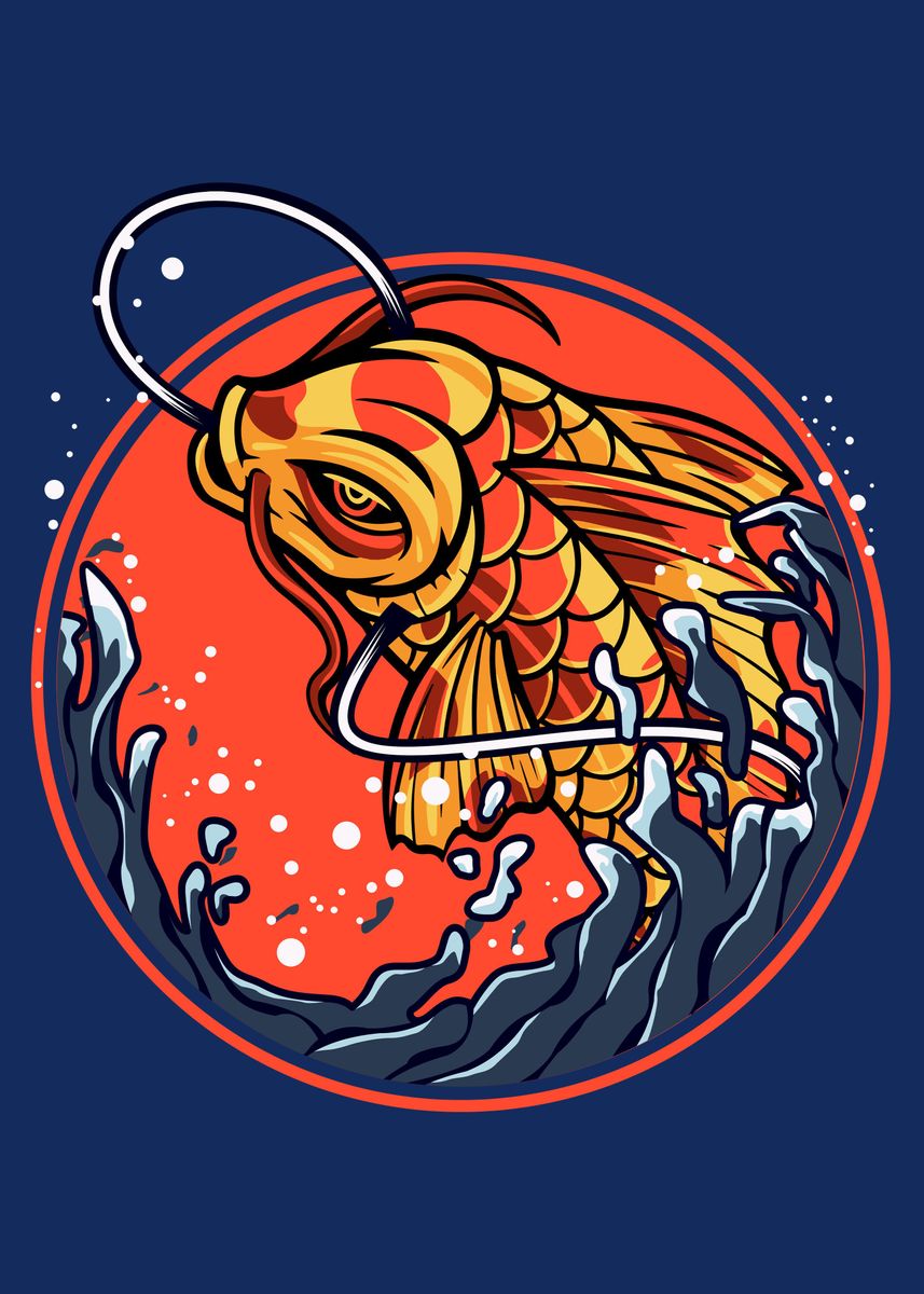 'Koi Fish Carp Aesthetic' Poster, picture, metal print, paint by ...