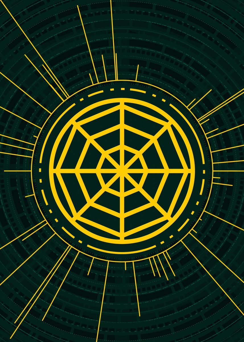 'Yellow Gold Magic Glyph' Poster, picture, metal print, paint by Holy ...