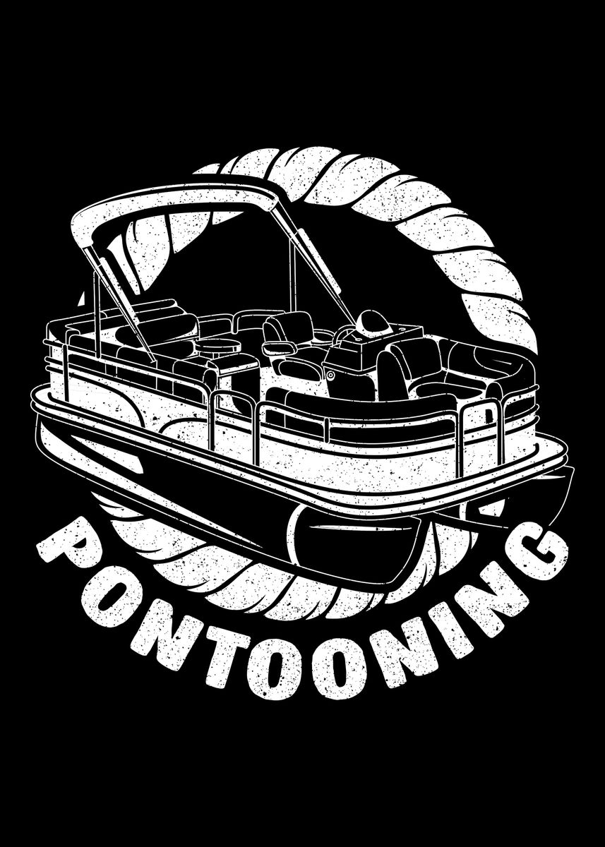 'Pontoon Boat Boating' Poster, picture, metal print, paint by ...
