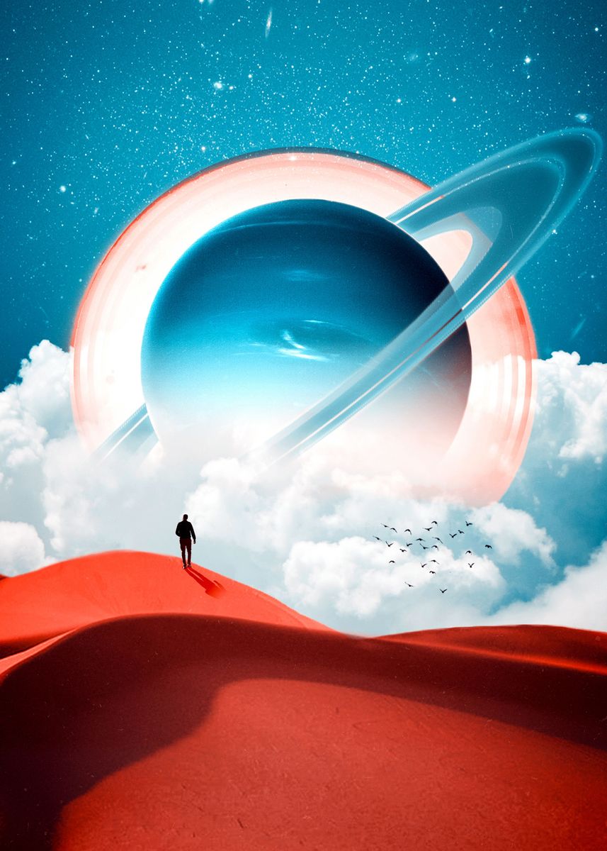 'Blue Planet' Poster, picture, metal print, paint by seam less | Displate