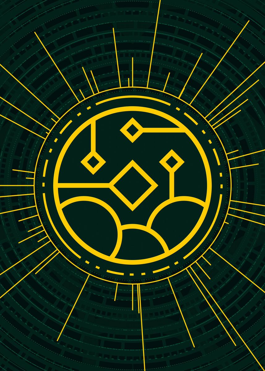 'Gold Geometric Glyph Rune' Poster by Holy Rock Design | Displate