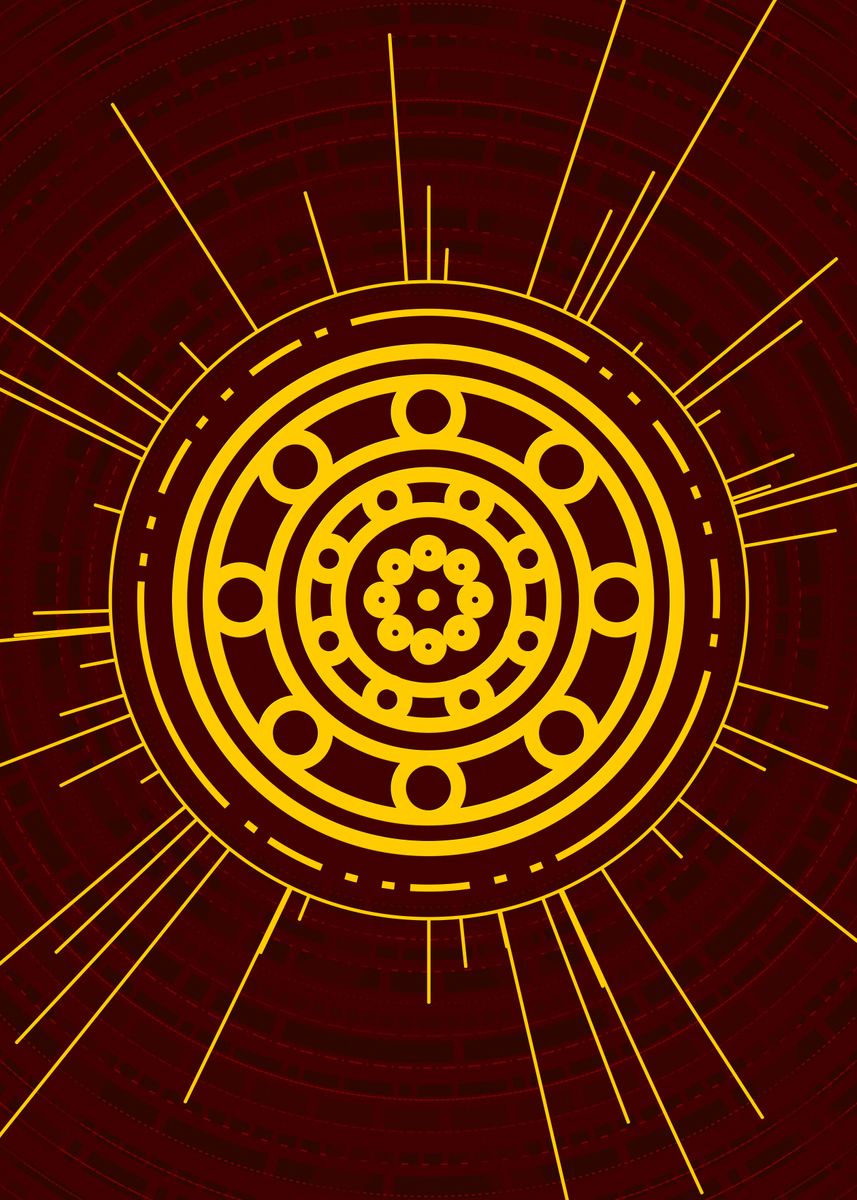 'Gold Geometric Glyph Sign' Poster by Holy Rock Design | Displate