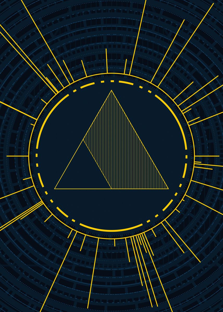 'Gold Geometric Glyph Rune' Poster by Holy Rock Design | Displate