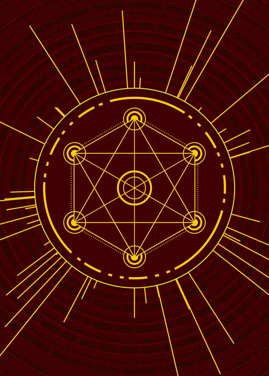 'Yellow Gold Magic Glyph' Poster, picture, metal print, paint by Holy ...