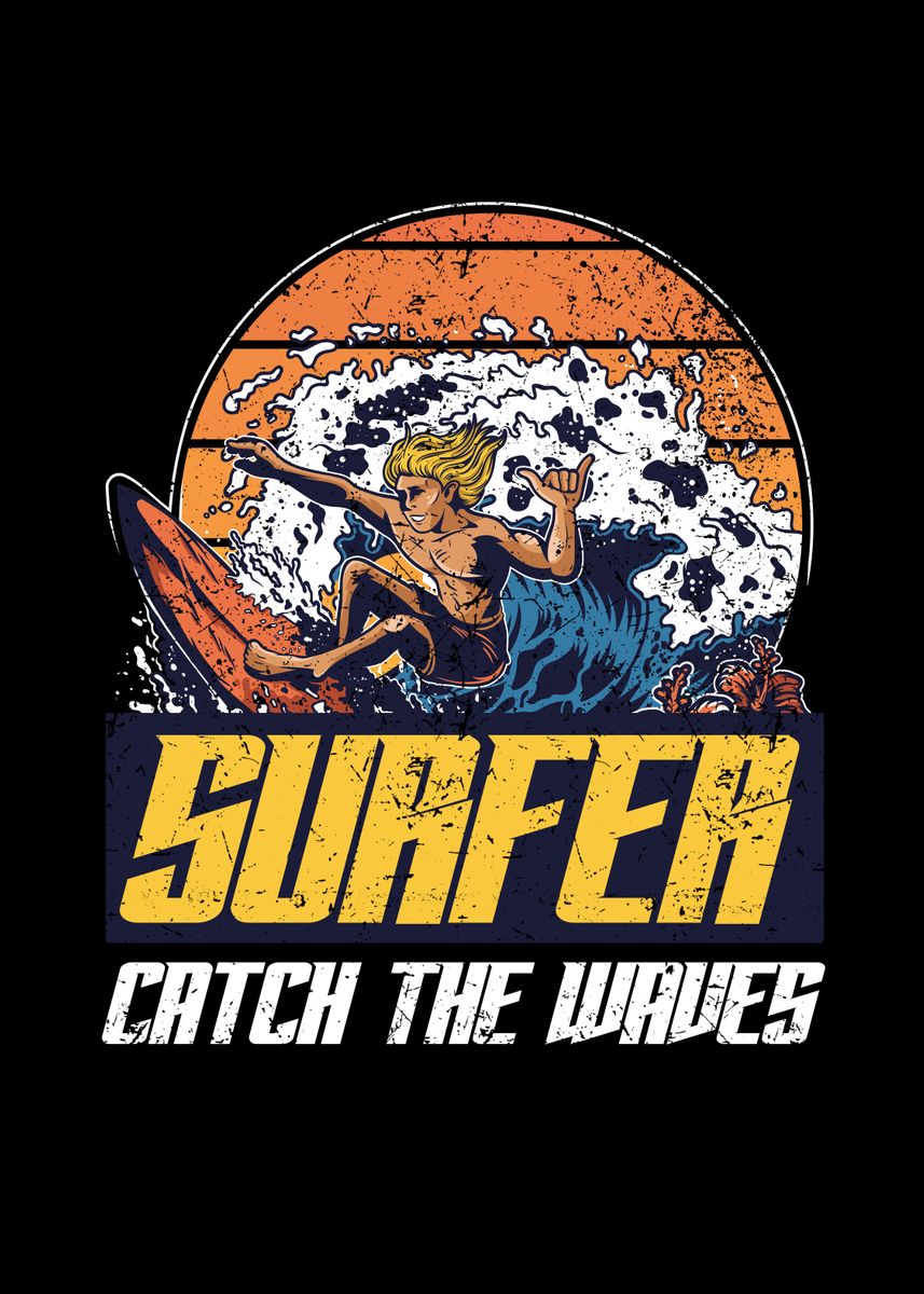 'Surfer Waves' Poster by AbuZulqarnainDanish Shamsi | Displate