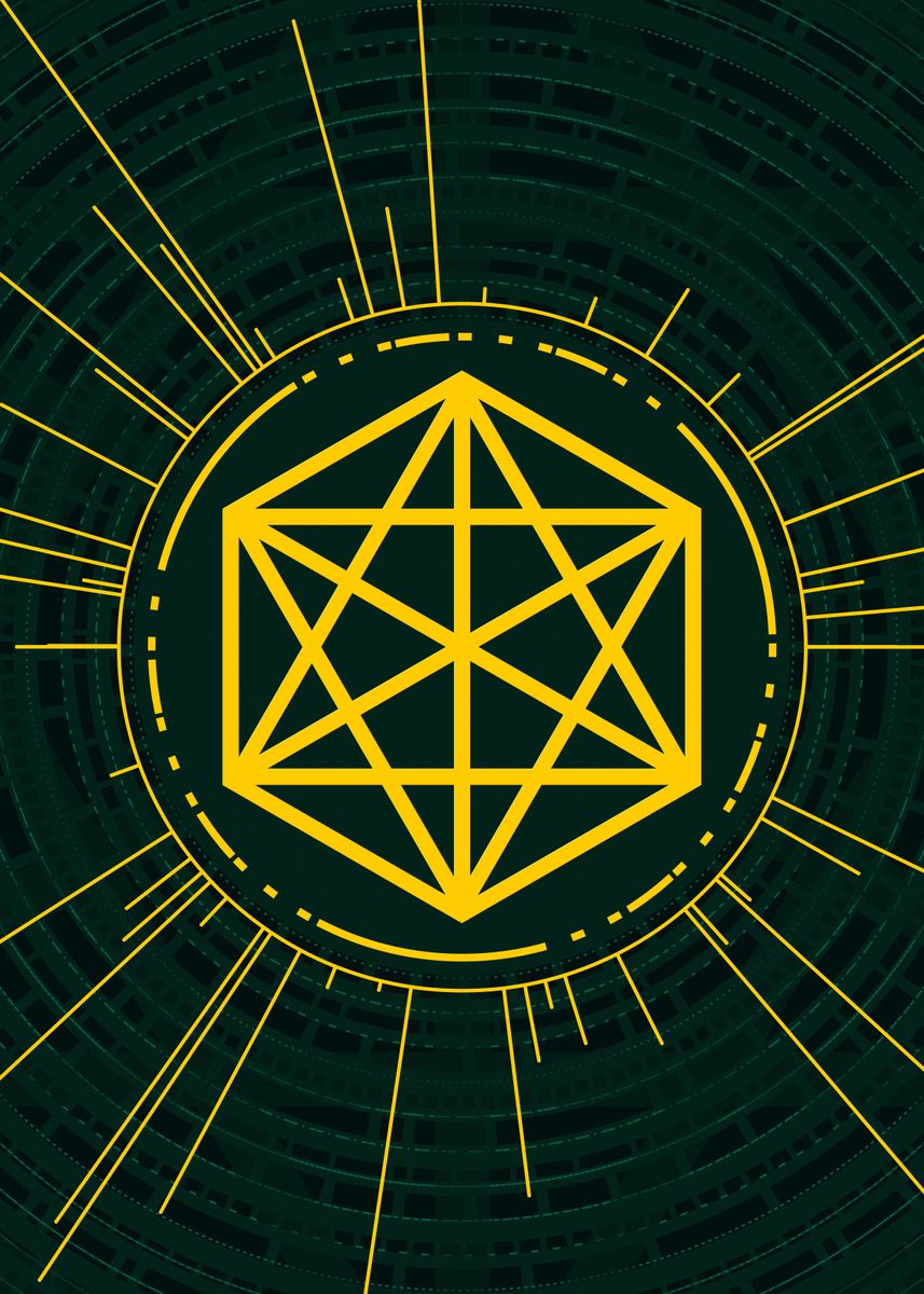 'Gold Geometric Glyph Rune' Poster by Holy Rock Design | Displate