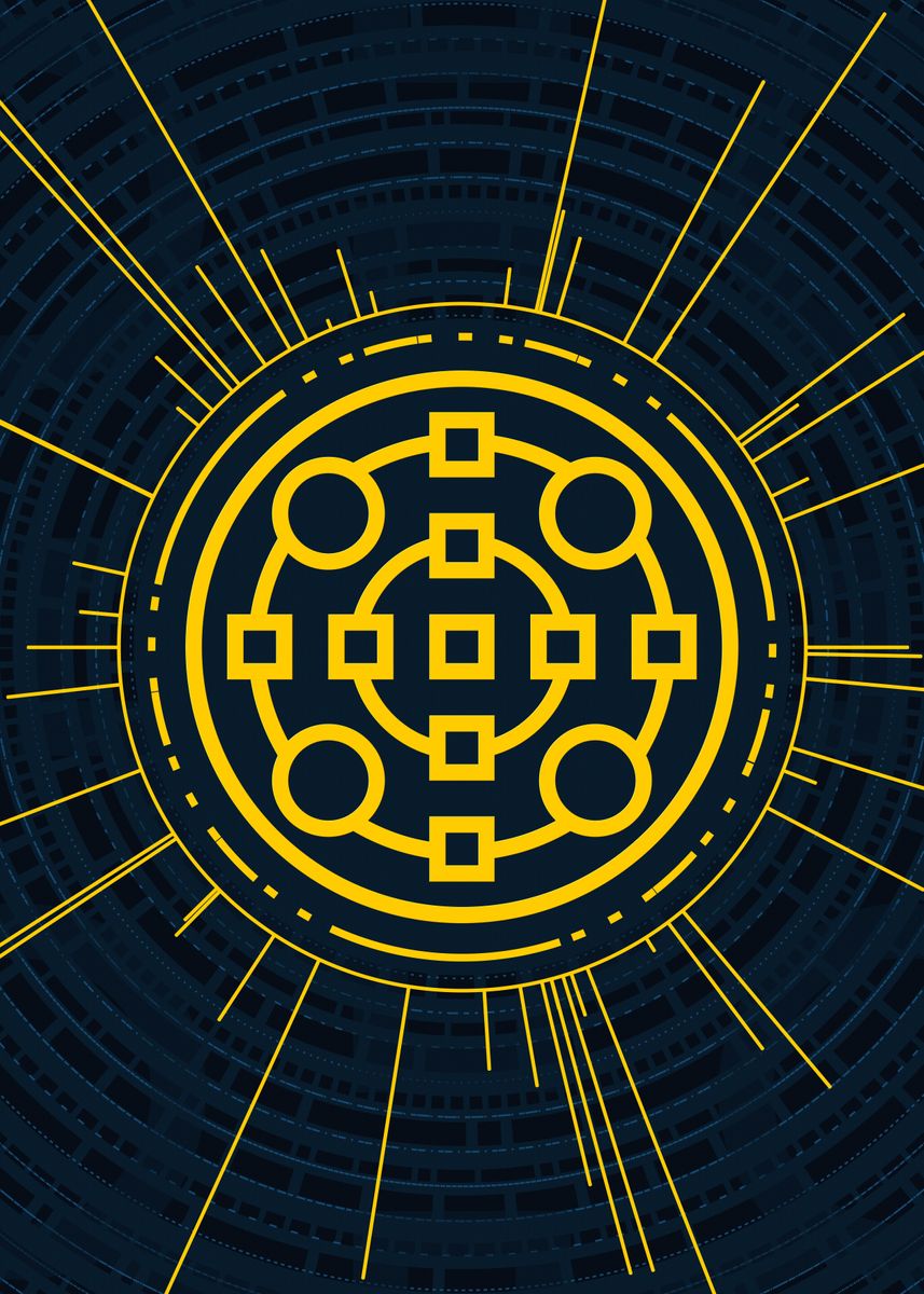 'Gold Sacred Geometry Glyph' Poster by Holy Rock Design | Displate