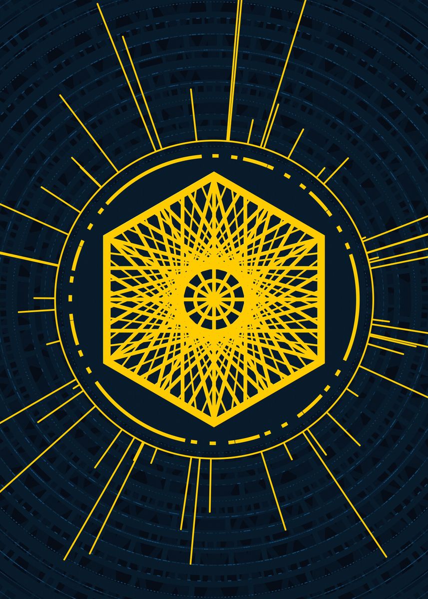 'Yellow Gold Magic Glyph' Poster by Holy Rock Design | Displate