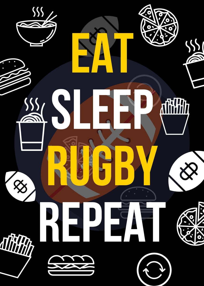 'Rugby Sport' Poster, picture, metal print, paint by Tokhidin Xska ...