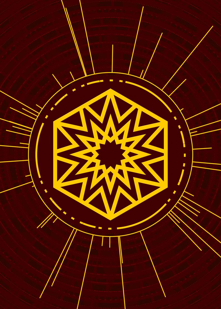 'Gold Geometric Glyph Rune' Poster by Holy Rock Design | Displate