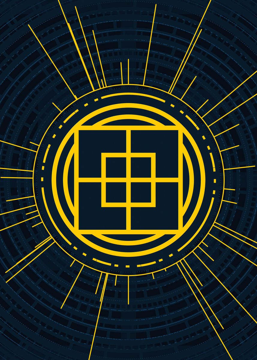 'Yellow Gold Magic Glyph' Poster, picture, metal print, paint by Holy ...