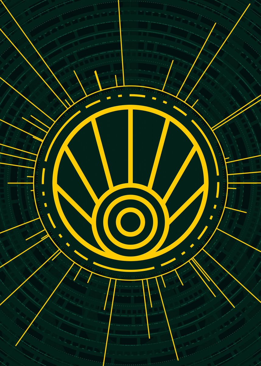 'Gold Geometric Glyph Rune' Poster, picture, metal print, paint by Holy ...