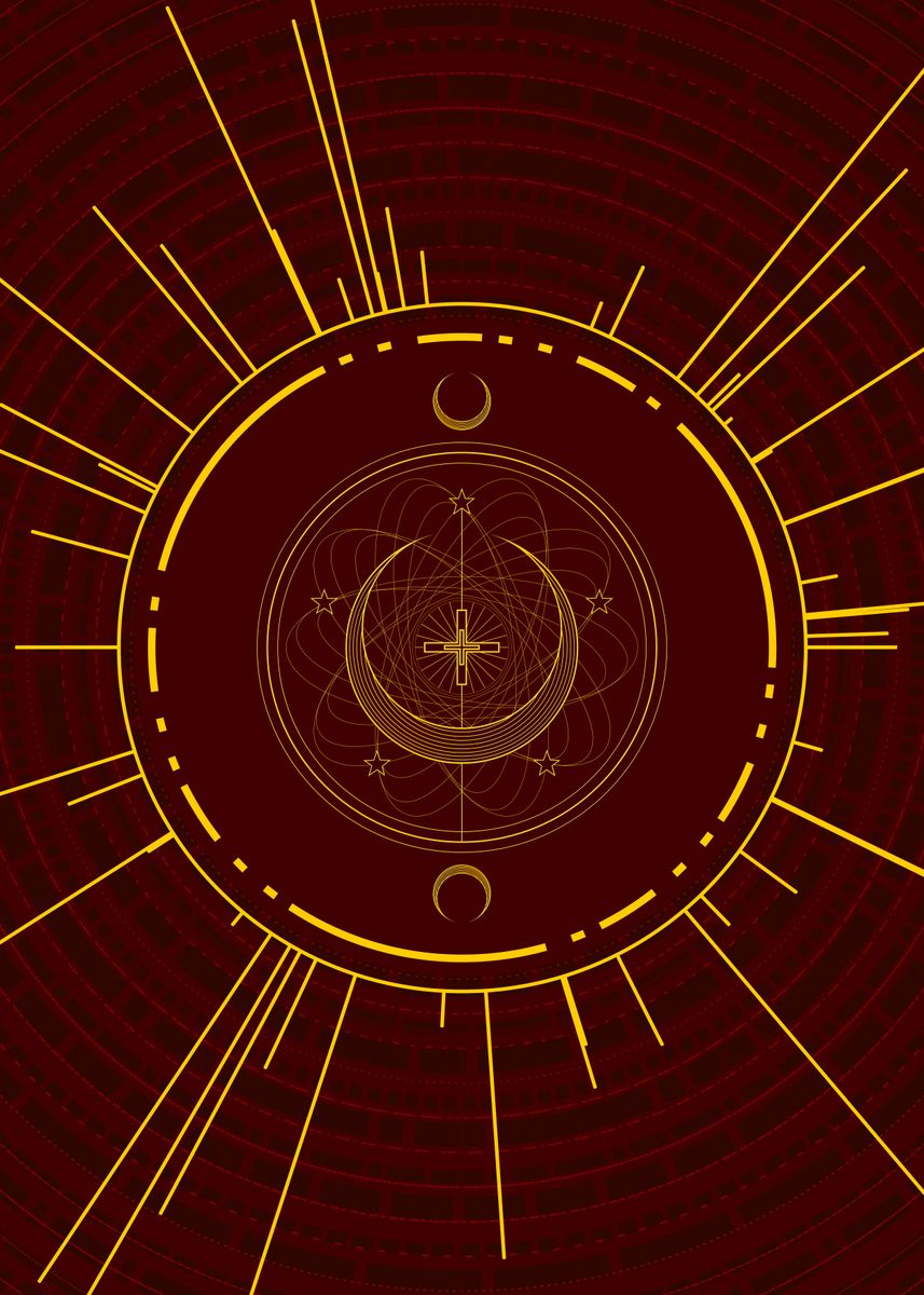 'Yellow Gold Magic Seal' Poster, picture, metal print, paint by Holy ...