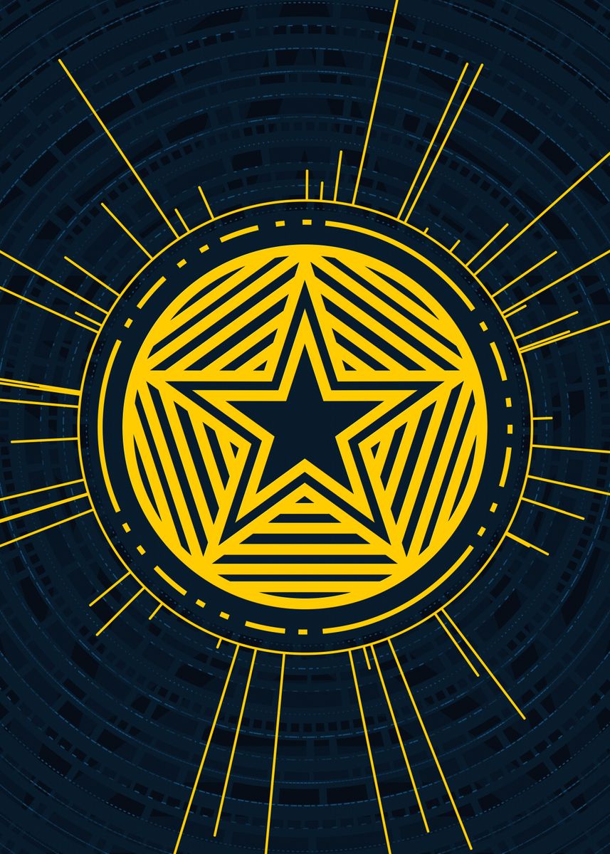 'Gold Geometric Glyph Rune' Poster by Holy Rock Design | Displate