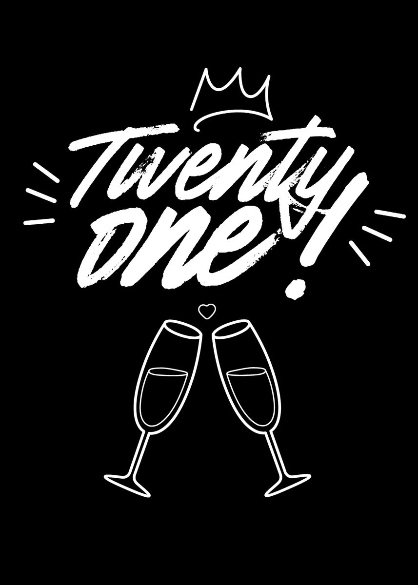 'Twenty One' Poster, picture, metal print, paint by dr3designs | Displate