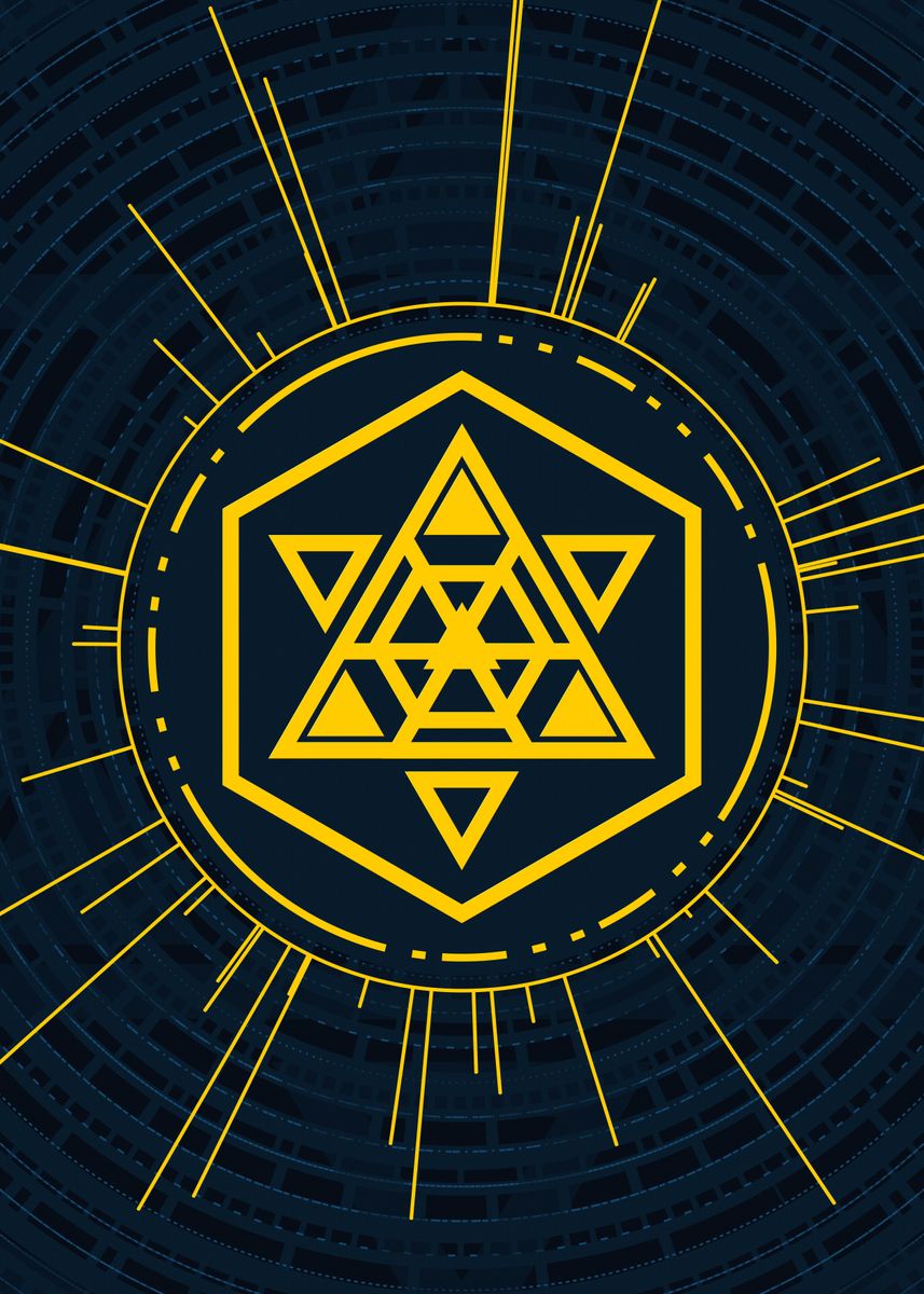 'Gold Sacred Geometry Glyph' Poster, picture, metal print, paint by ...