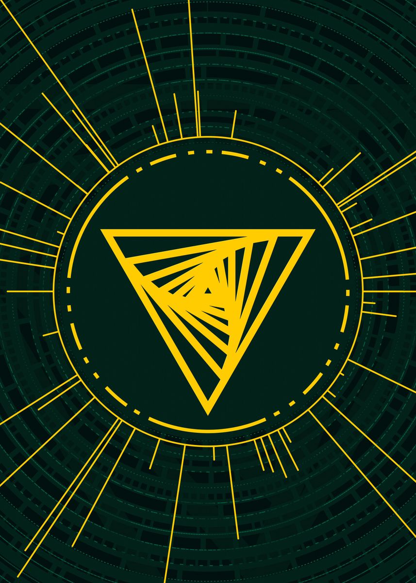 'Gold Geometric Glyph Rune' Poster by Holy Rock Design | Displate