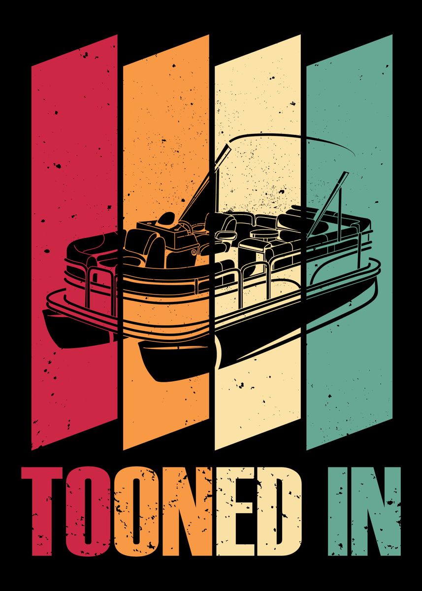 'Pontoon Boat Boating' Poster, picture, metal print, paint by ...