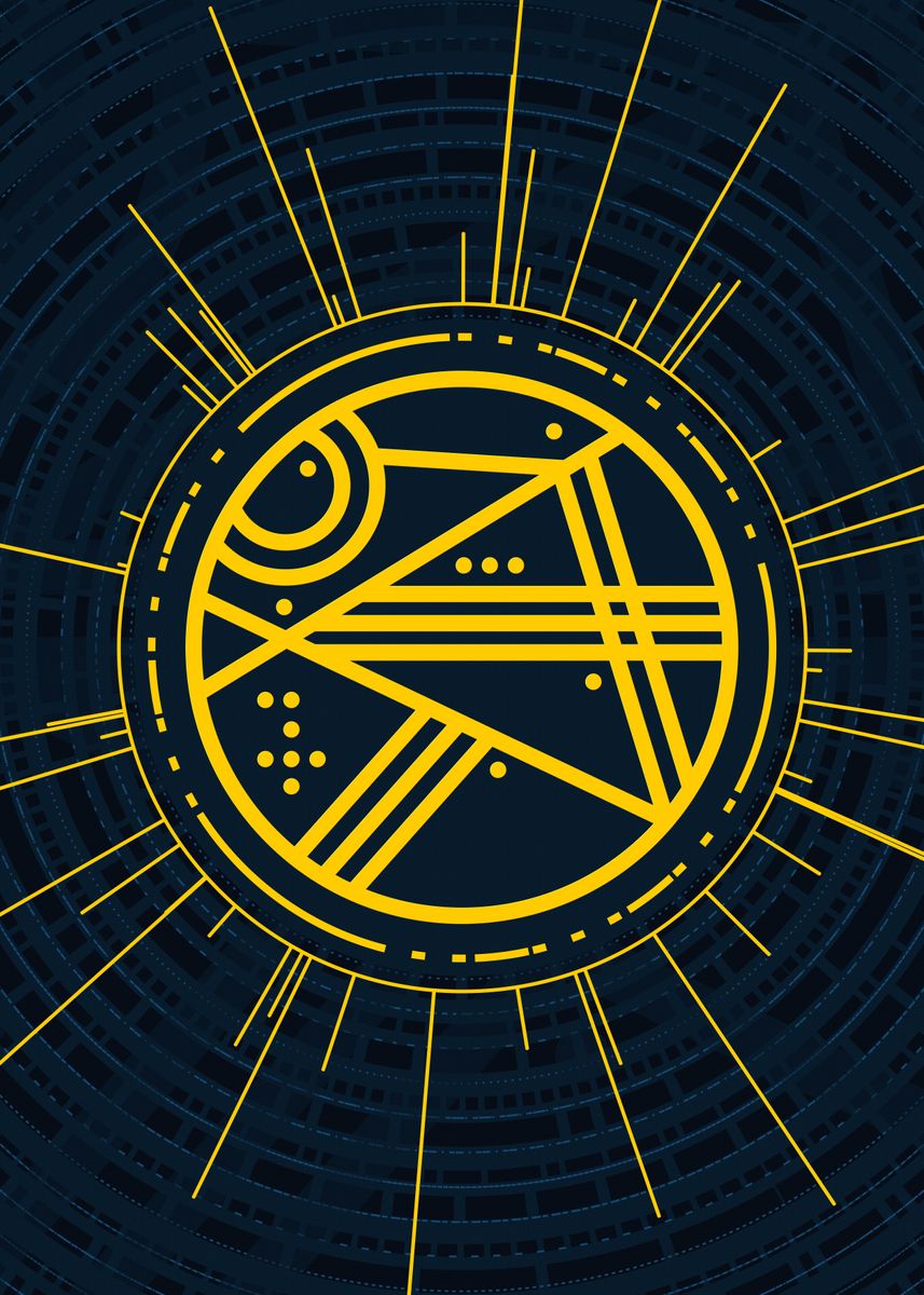 'Gold Geometric Glyph Sign' Poster, picture, metal print, paint by Holy ...