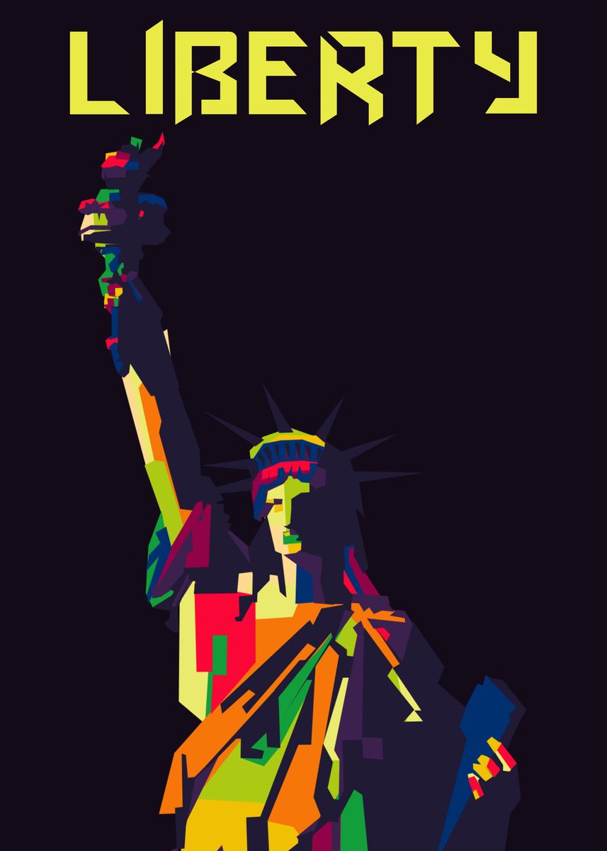 'liberty word' Poster, picture, metal print, paint by Mshel Tyan | Displate