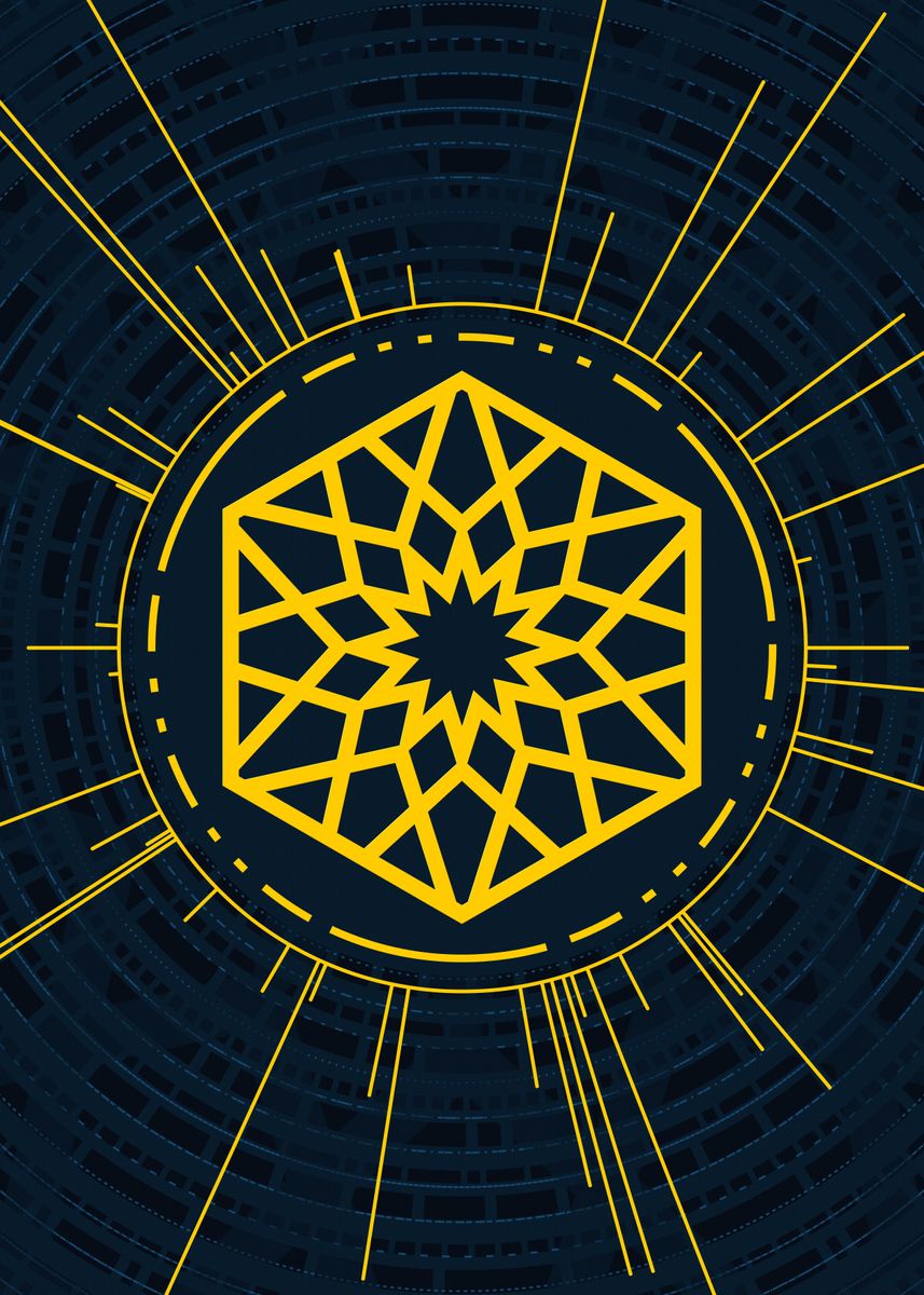 'Yellow Gold Magic Glyph' Poster, picture, metal print, paint by Holy ...