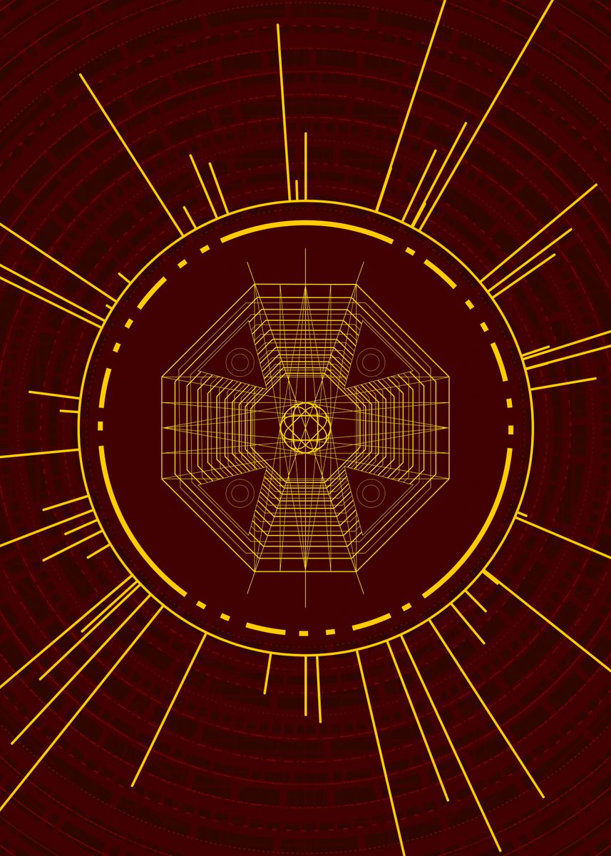 'Yellow Gold Magic Glyph' Poster, picture, metal print, paint by Holy ...