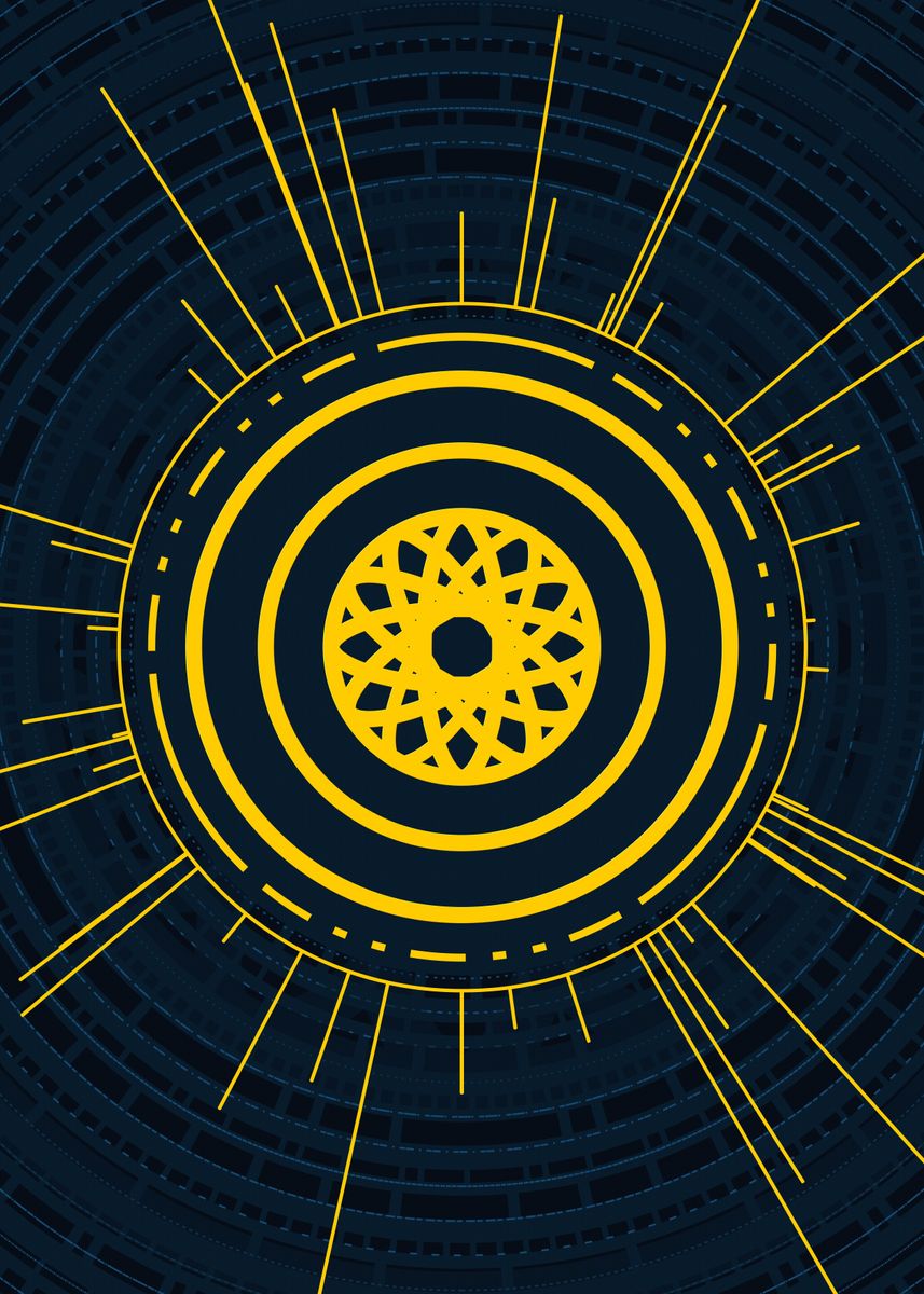 'Gold Geometric Glyph Rune' Poster by Holy Rock Design | Displate