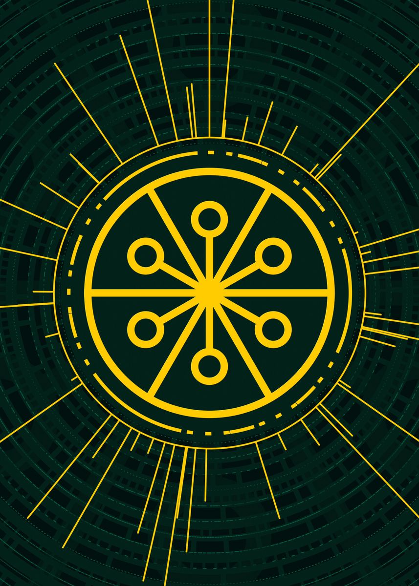 'Gold Geometric Glyph Rune' Poster, picture, metal print, paint by Holy ...