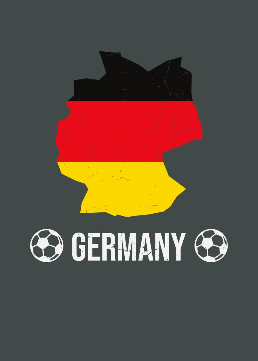 'Germany Soccer Map' Poster, picture, metal print, paint by Foxxy Merch ...