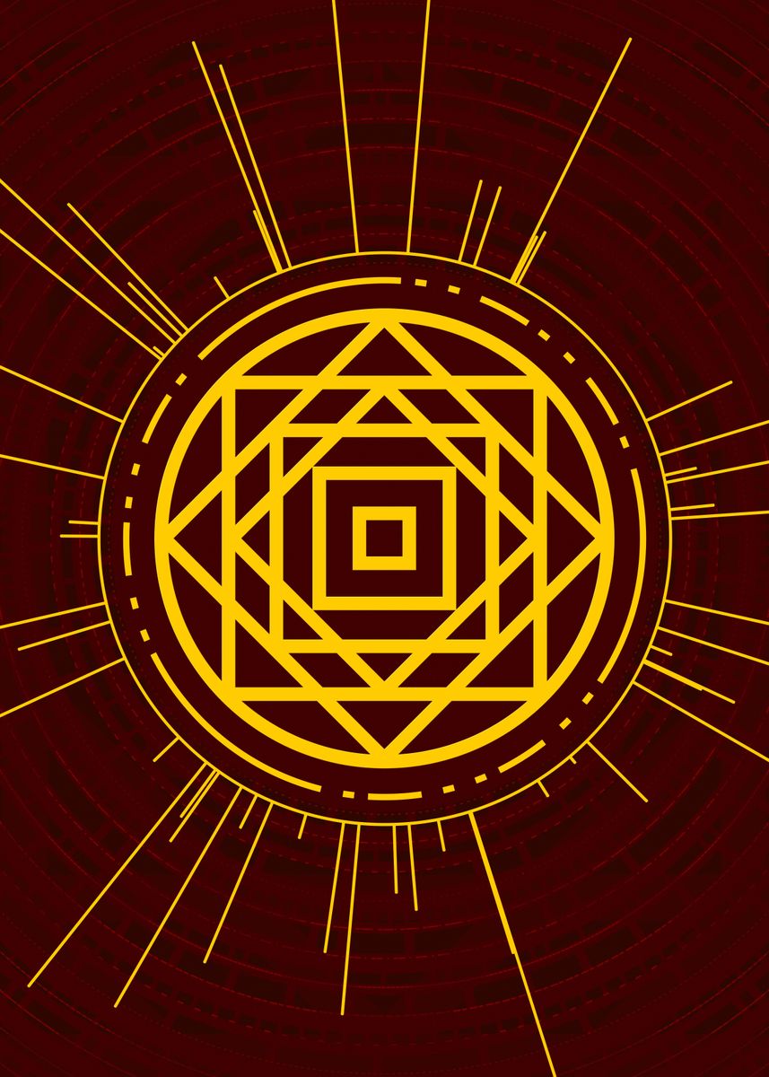 'Yellow Gold Magic Glyph' Poster, picture, metal print, paint by Holy ...