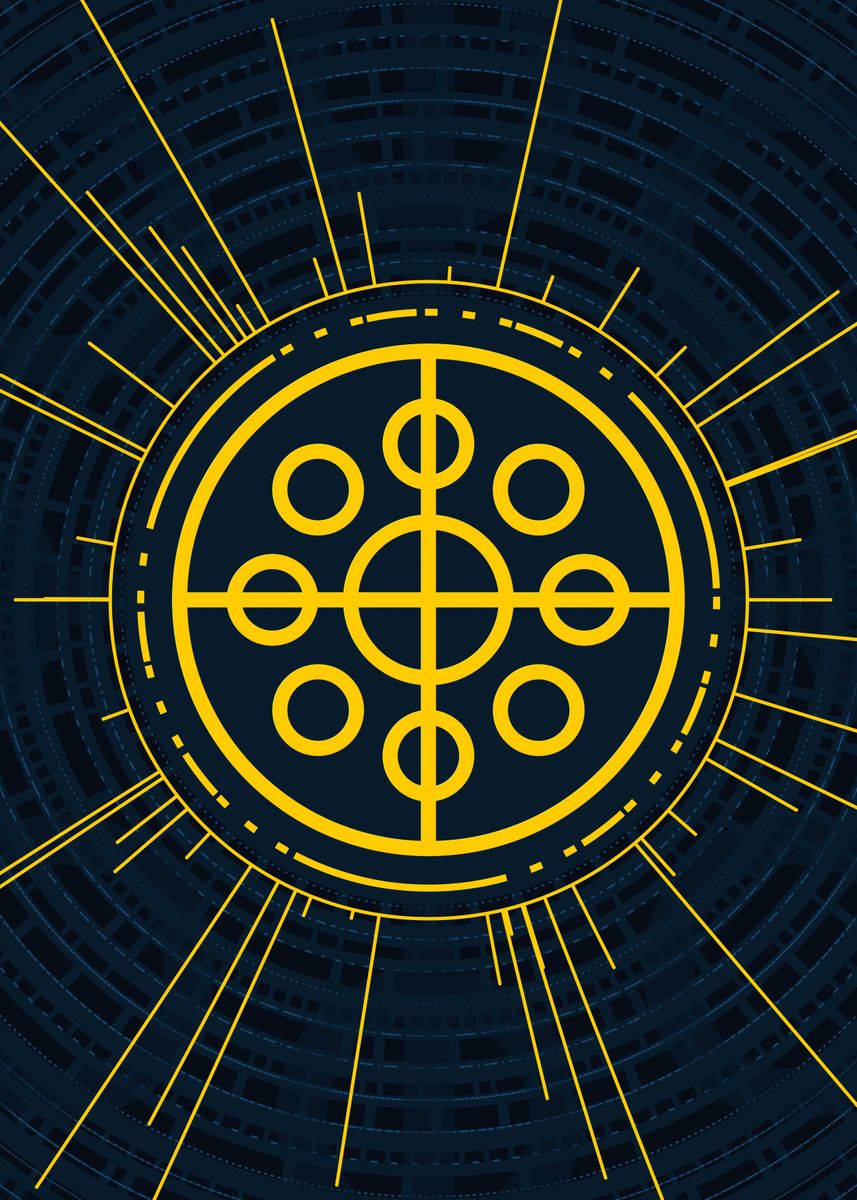 'Gold Sacred Geometry Glyph' Poster, picture, metal print, paint by ...