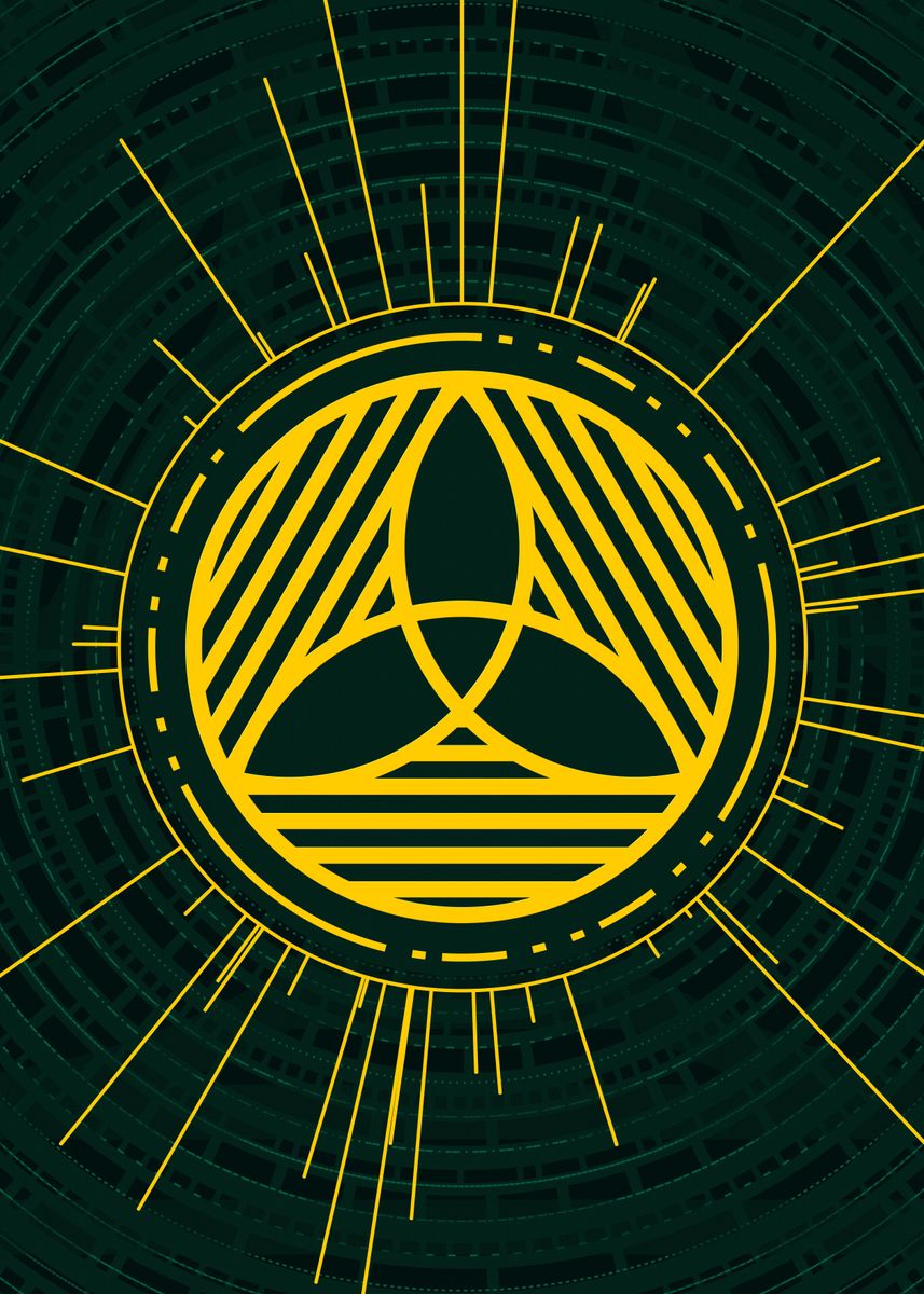 'Gold Sacred Geometry Glyph' Poster by Holy Rock Design | Displate