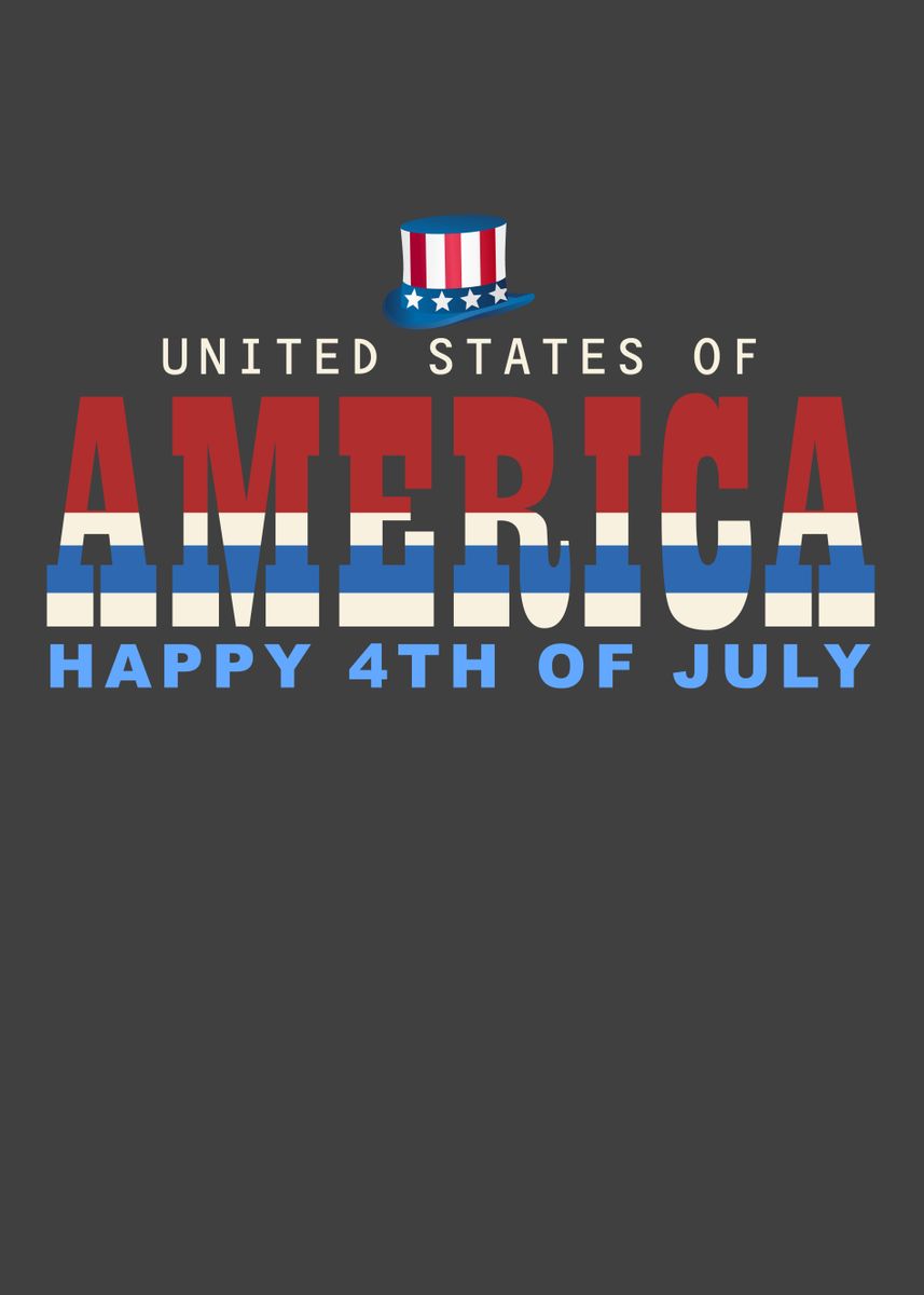 'USA happy day' Poster, picture, metal print, paint by BeMi | Displate