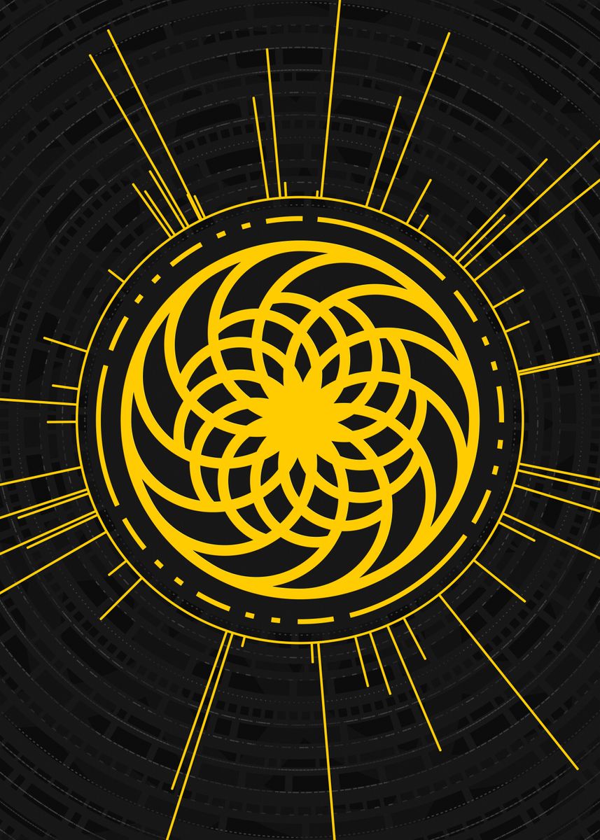 'Gold Geometric Glyph Rune' Poster by Holy Rock Design | Displate