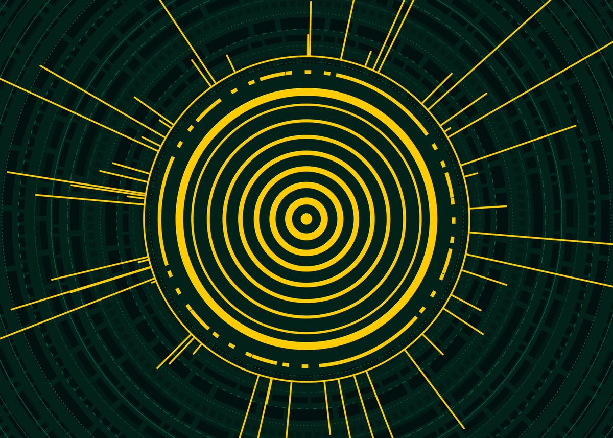 'Yellow Gold Magic Circle' Poster by Holy Rock Design | Displate