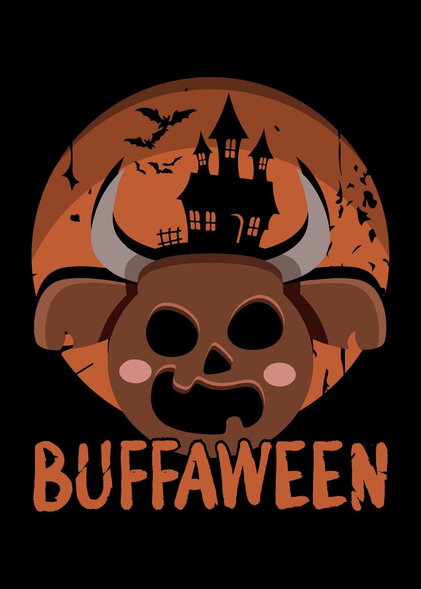 'Safari Halloween Buffalo' Poster, picture, metal print, paint by ...