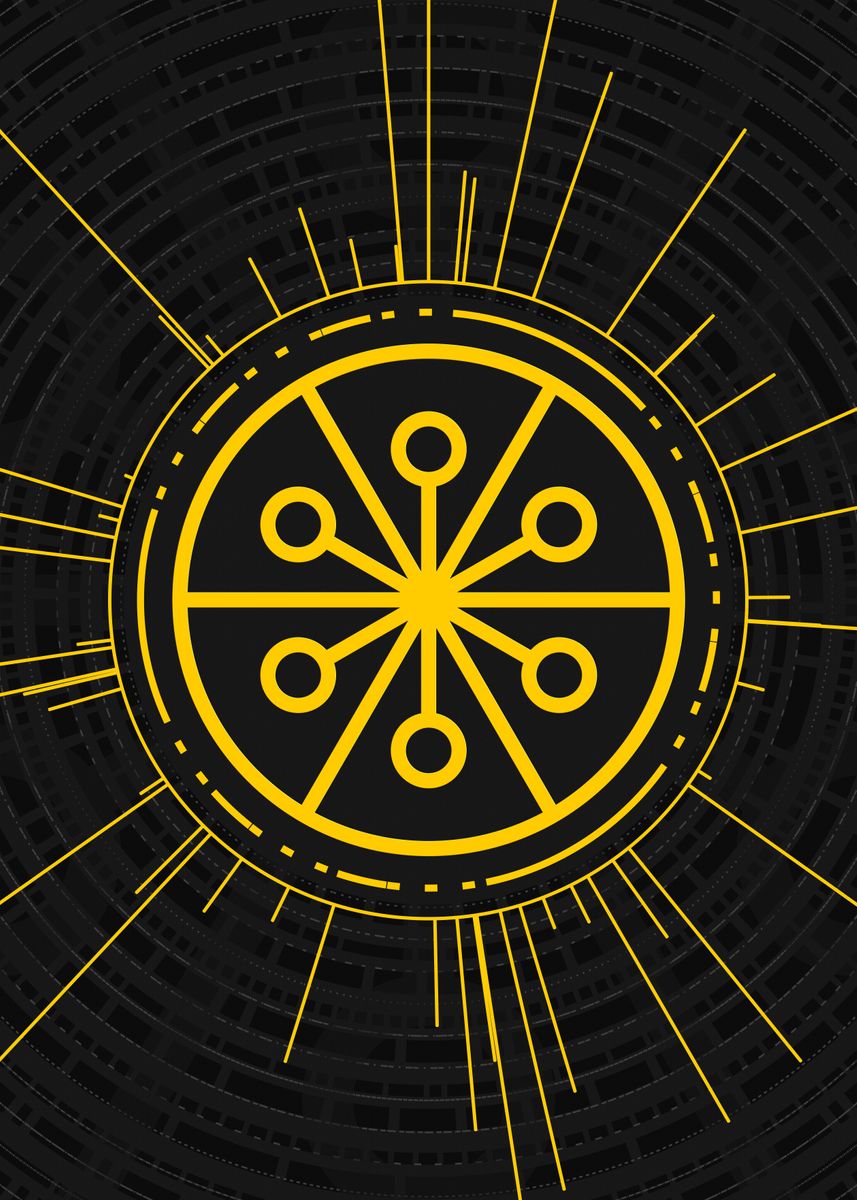 'Gold Sacred Geometry Glyph' Poster by Holy Rock Design | Displate