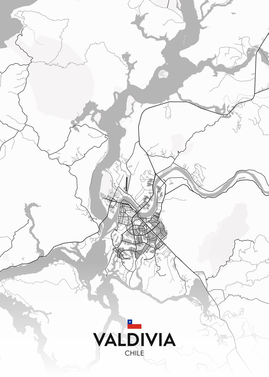 'Valdivia CL' Poster, picture, metal print, paint by IMR Designs | Displate