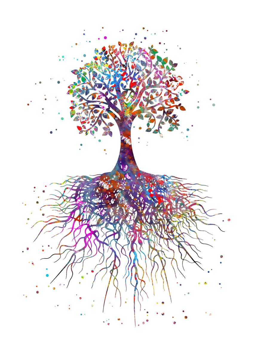 'Tree rooted ' Poster, picture, metal print, paint by RosaliasArt ...