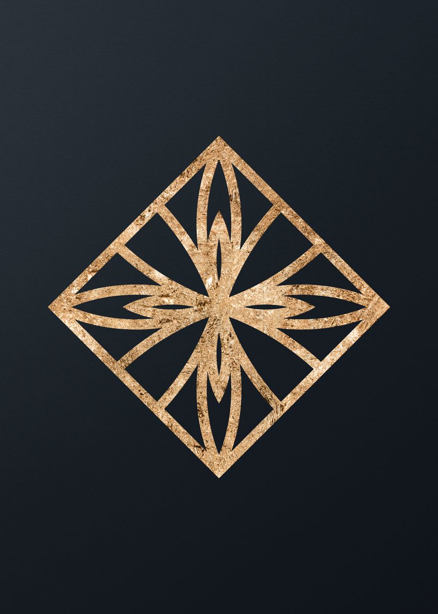 'Gold Geometric Glyph Rune' Poster by Holy Rock Design | Displate