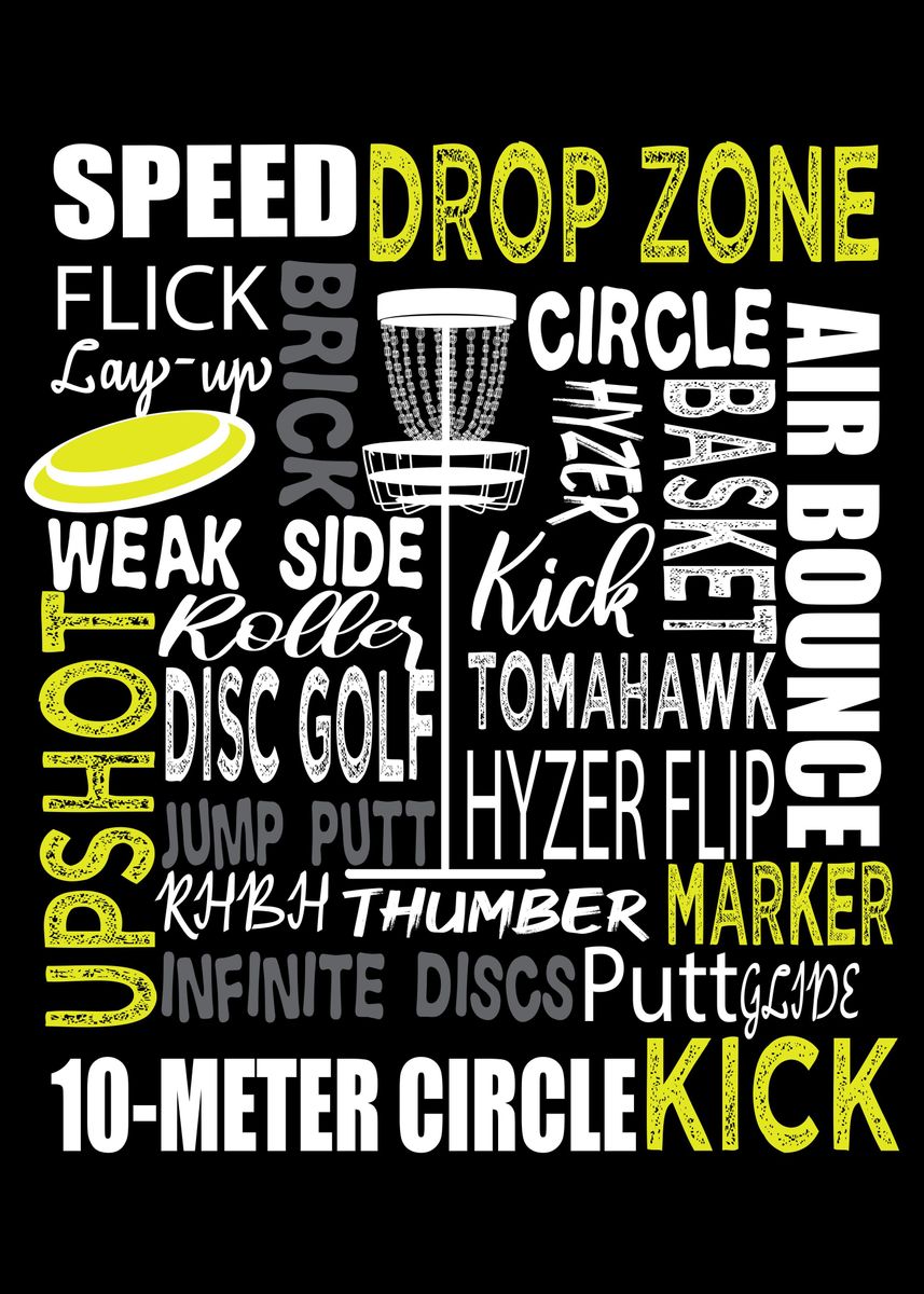 'Disc Golf Funny Cool' Poster, picture, metal print, paint by ...