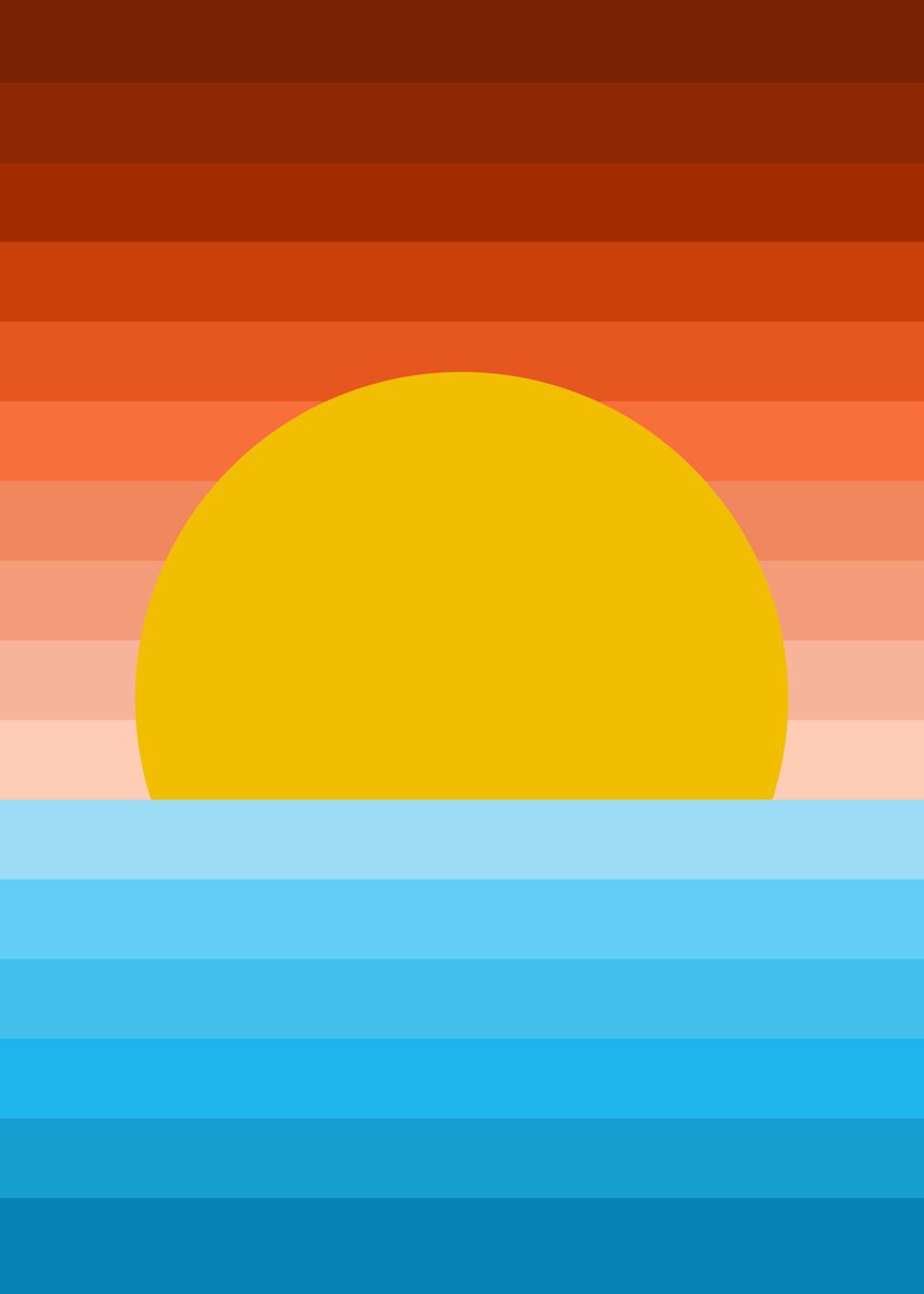 'Sunset Geometric Art' Poster by Tal Bright | Displate