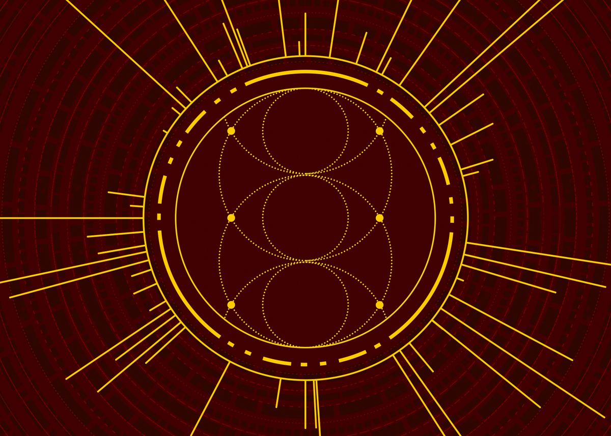 'Yellow Gold Magic Glyph' Poster by Holy Rock Design | Displate