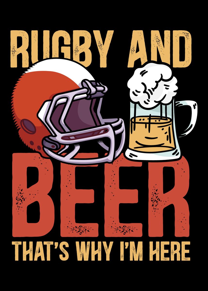 'Rugby And Beer Fan Player' Poster by ankarsdesign | Displate